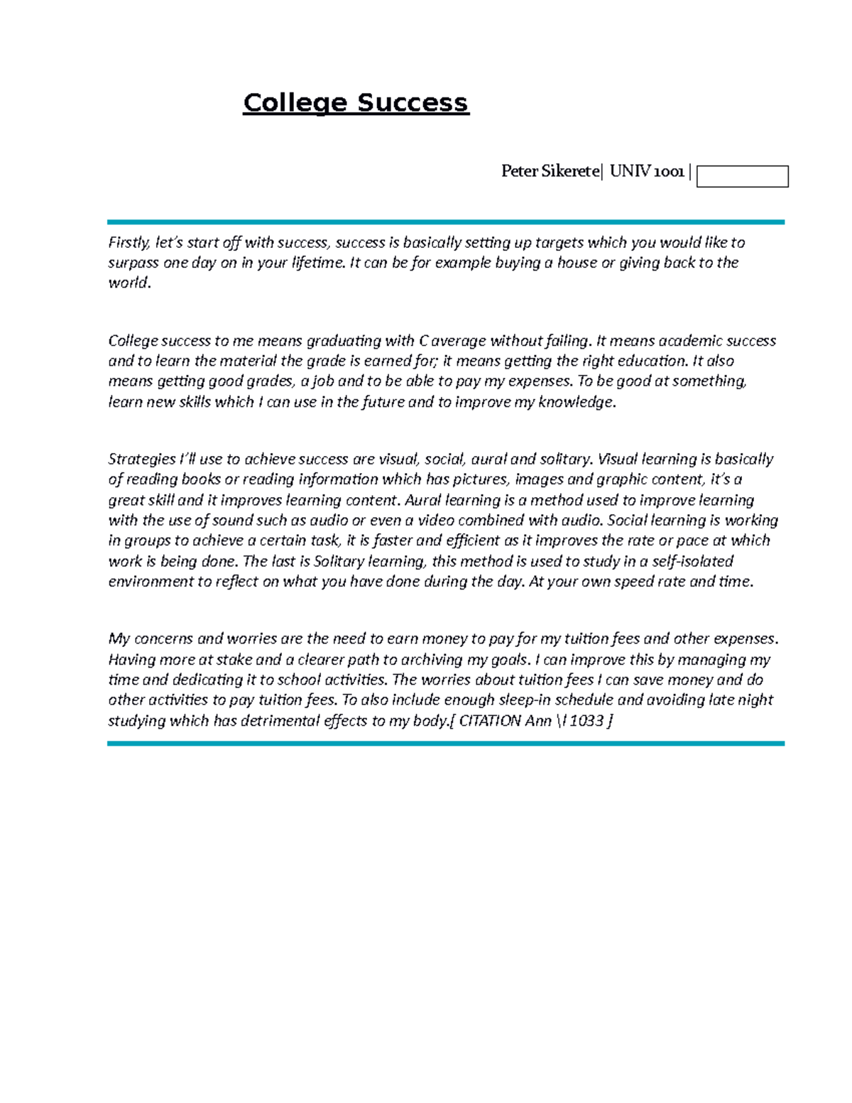 College Success - These is just something to guide the students on how ...