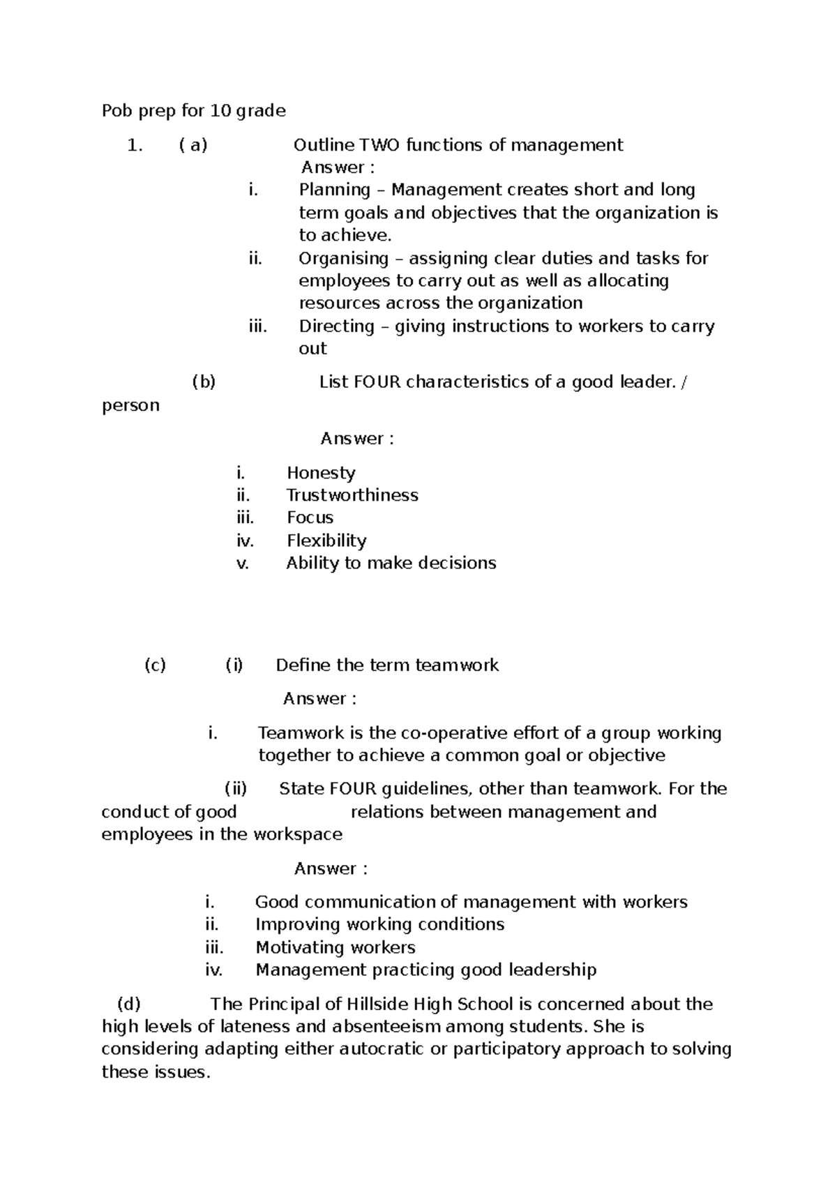Pob 10 grade prep - how this helps with your cxc exams - Pob prep for ...