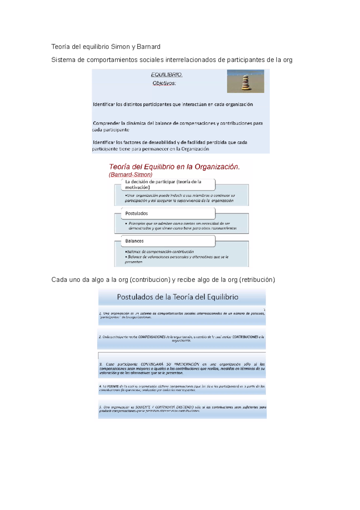 Teoría del equilibrio Simon y Barnard - Teoría del equilibrio Simon y ...