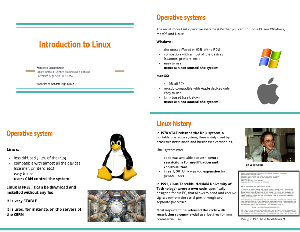 P1 Introduction to Linux solutions - Introduction to Linux Francesco ...