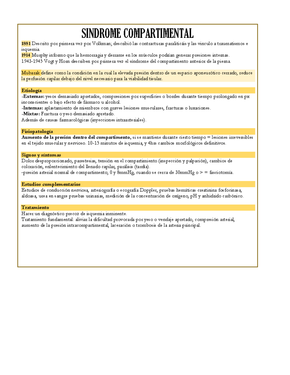 Sindrome Compartimental - . SINDROME COMPARTIMENTAL 1881 Descrito por ...