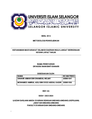 Hujahan Prima Facie Peguam - DI DALAM MAHKAMAH RENDAH SYARIAH DI ...