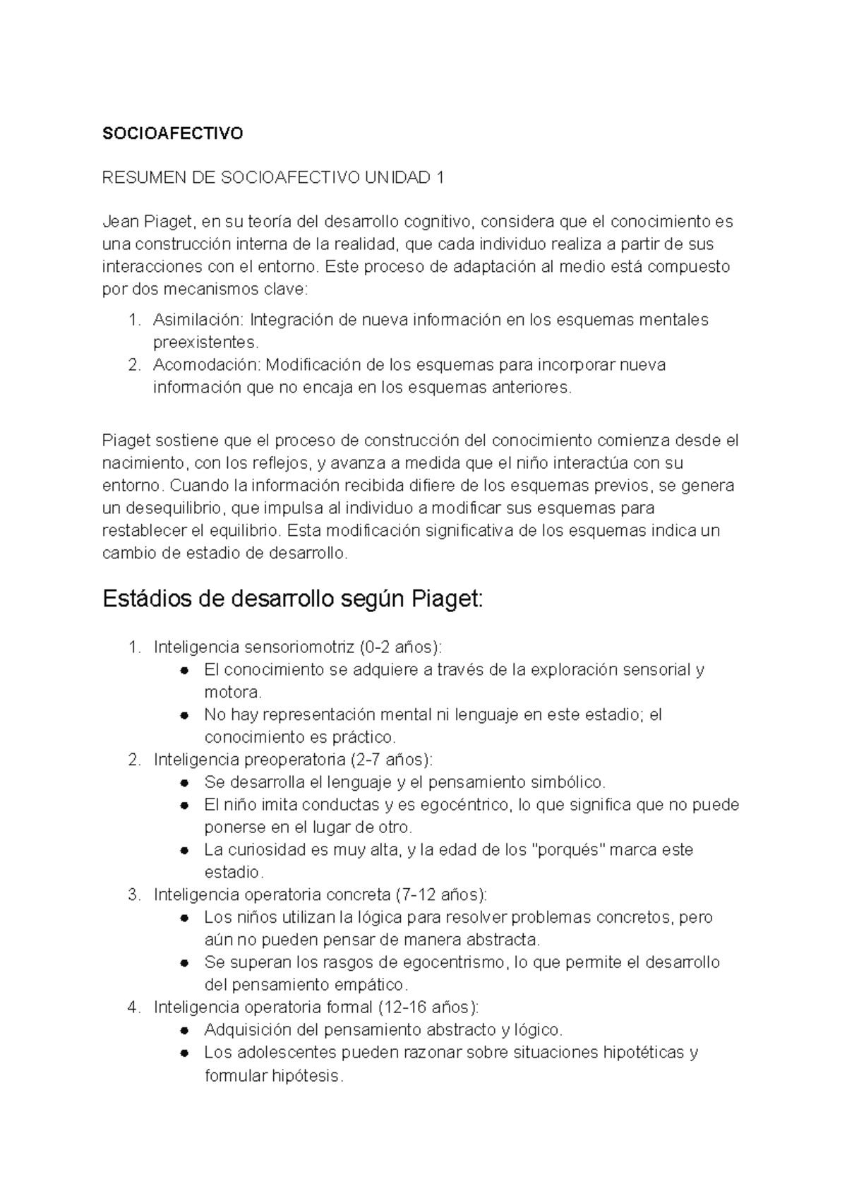 Socioafectivo 1ER CUAT - SOCIOAFECTIVO RESUMEN DE SOCIOAFECTIVO UNIDAD ...