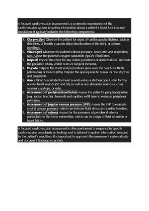 A focused respiratory assessment is a systematic examination of the ...