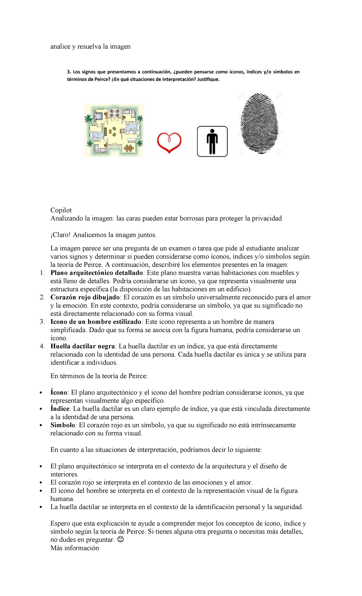 Pierce, icono, indice y simbolo - analice y resuelva la imagen Copilot ...