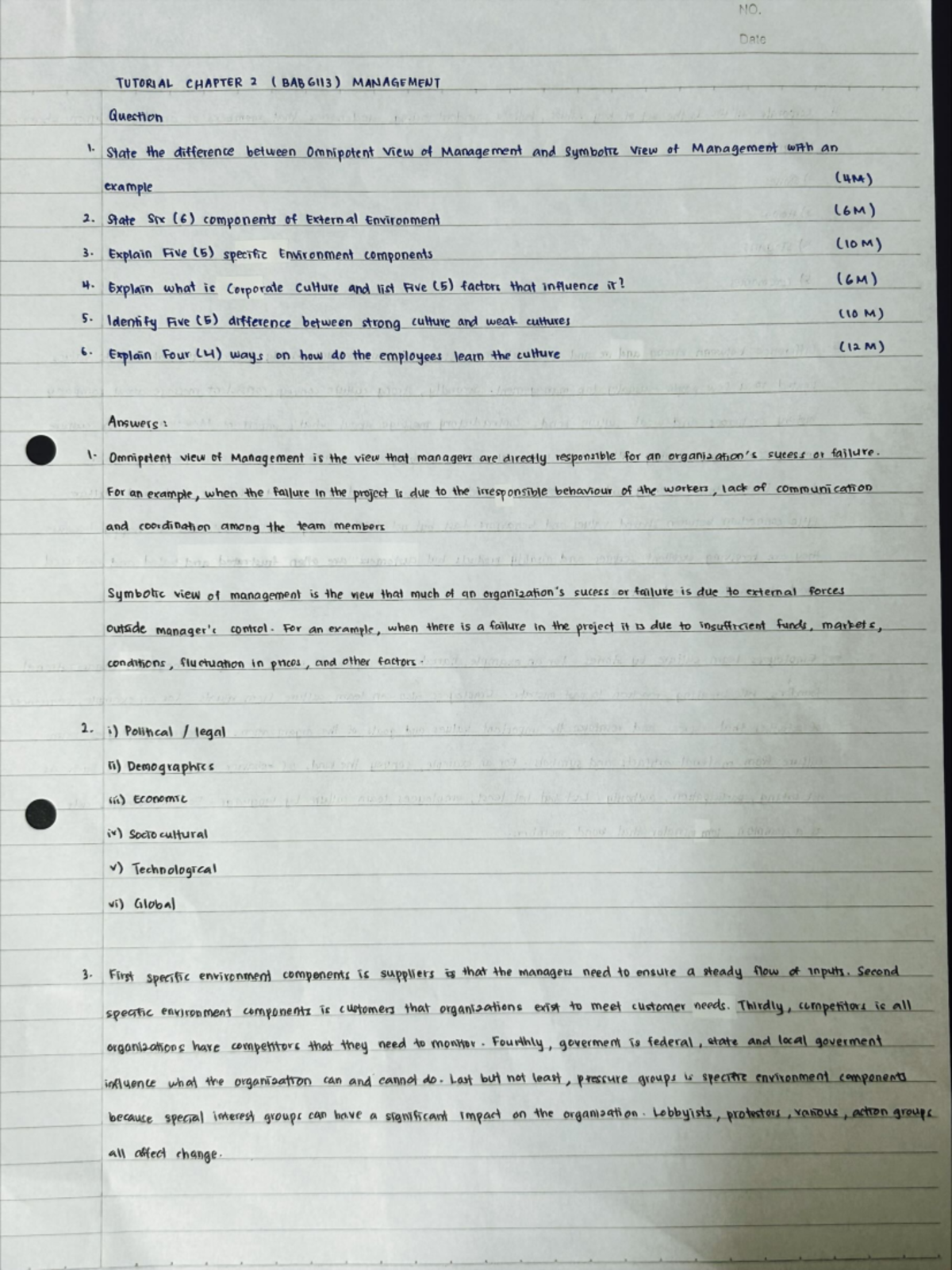 Management Tuto Chapter 2 - Accounting - Studocu
