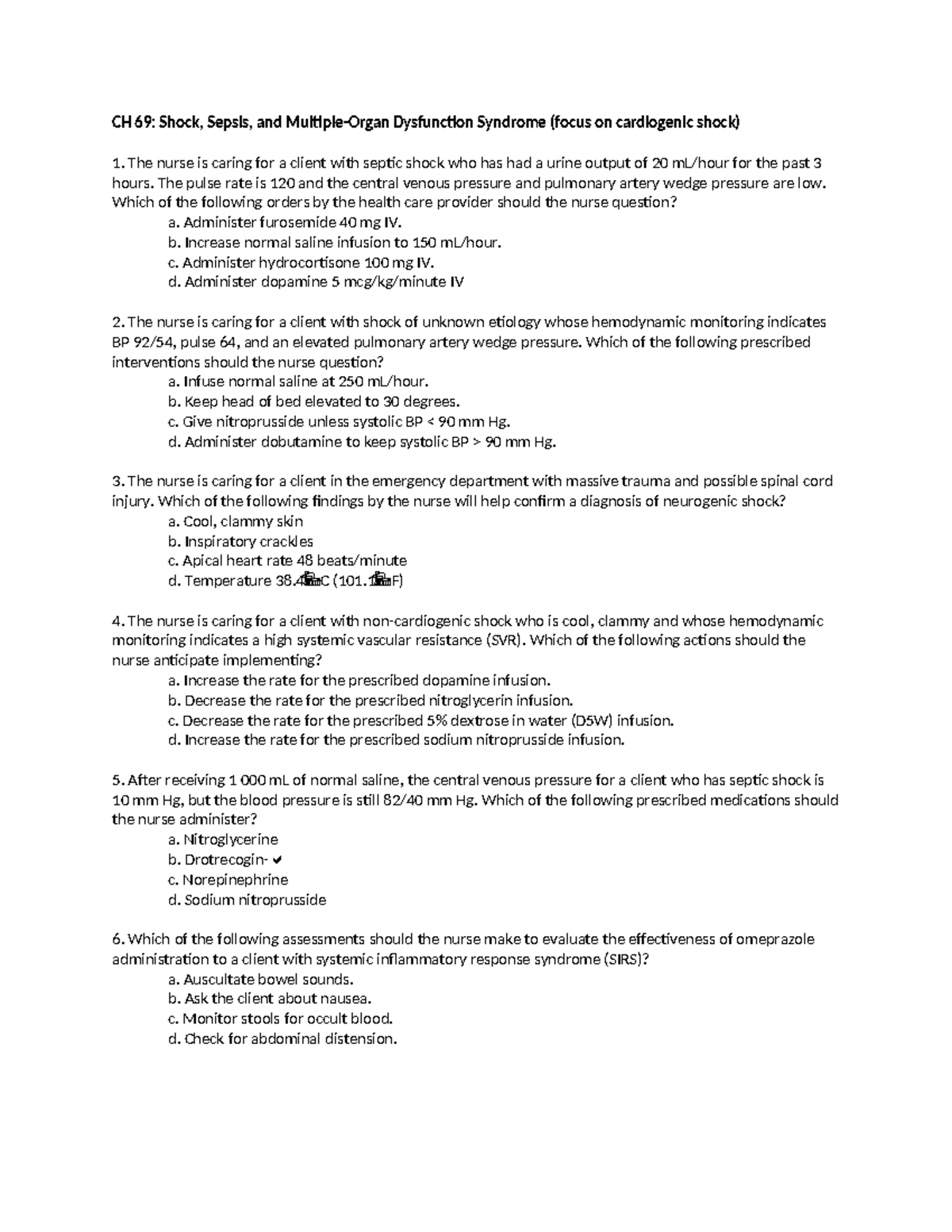 2 CH69 Shock, Sepsis, and Multiple-Organ Dysfunction Syndrome P - The ...