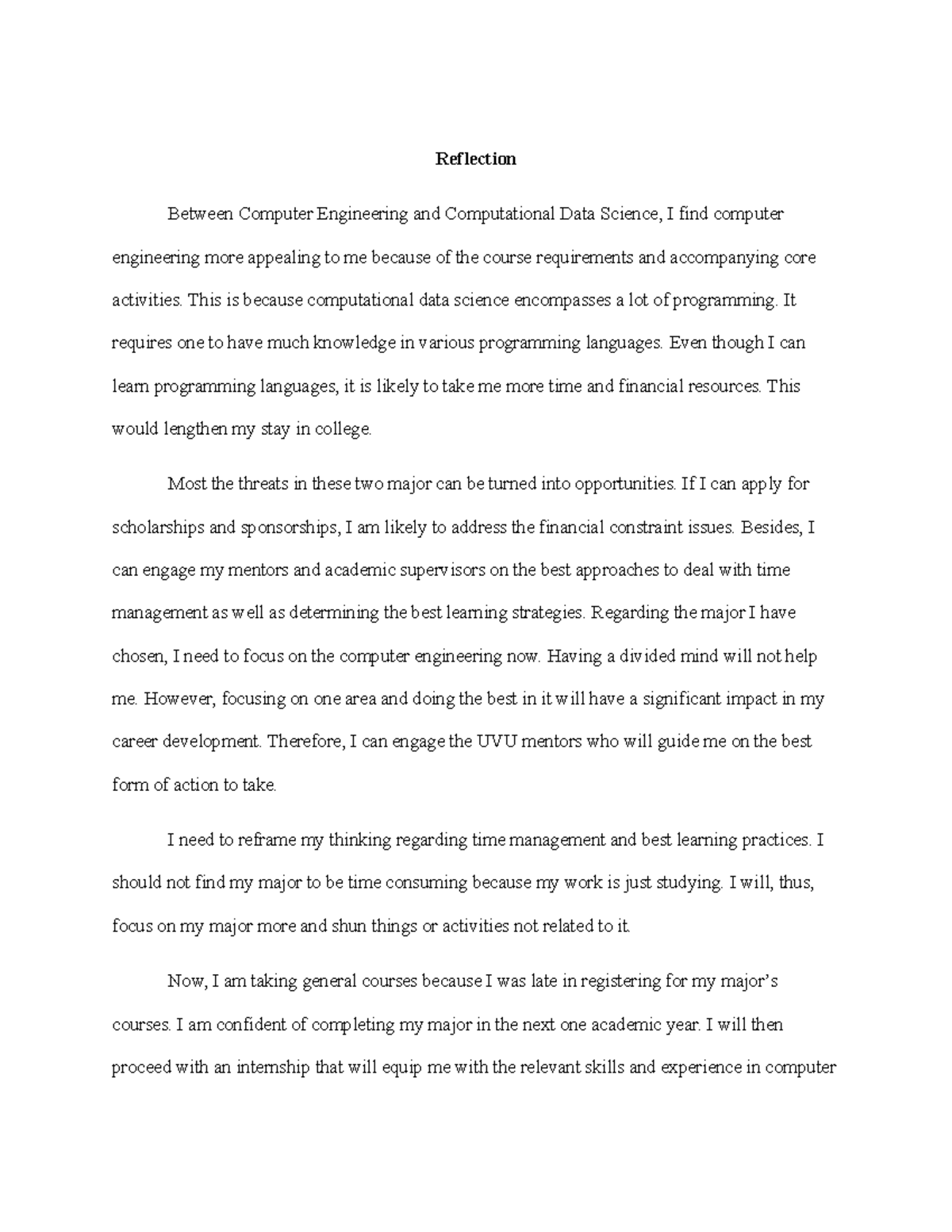 Reflection-1 - revision materials - Reflection Between Computer ...
