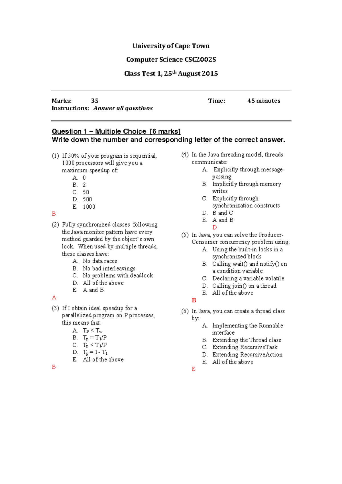 Csc2002 S-test1-2015 solutions - University of Cape Town Computer ...