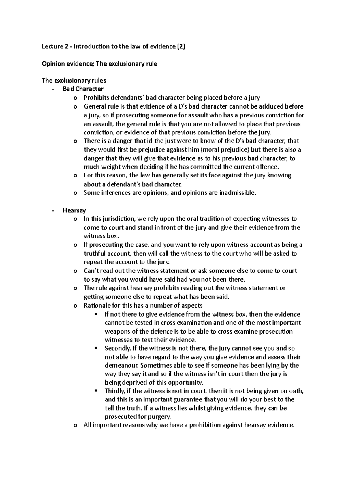 Lecture 2 - Intro to evidence - Studocu