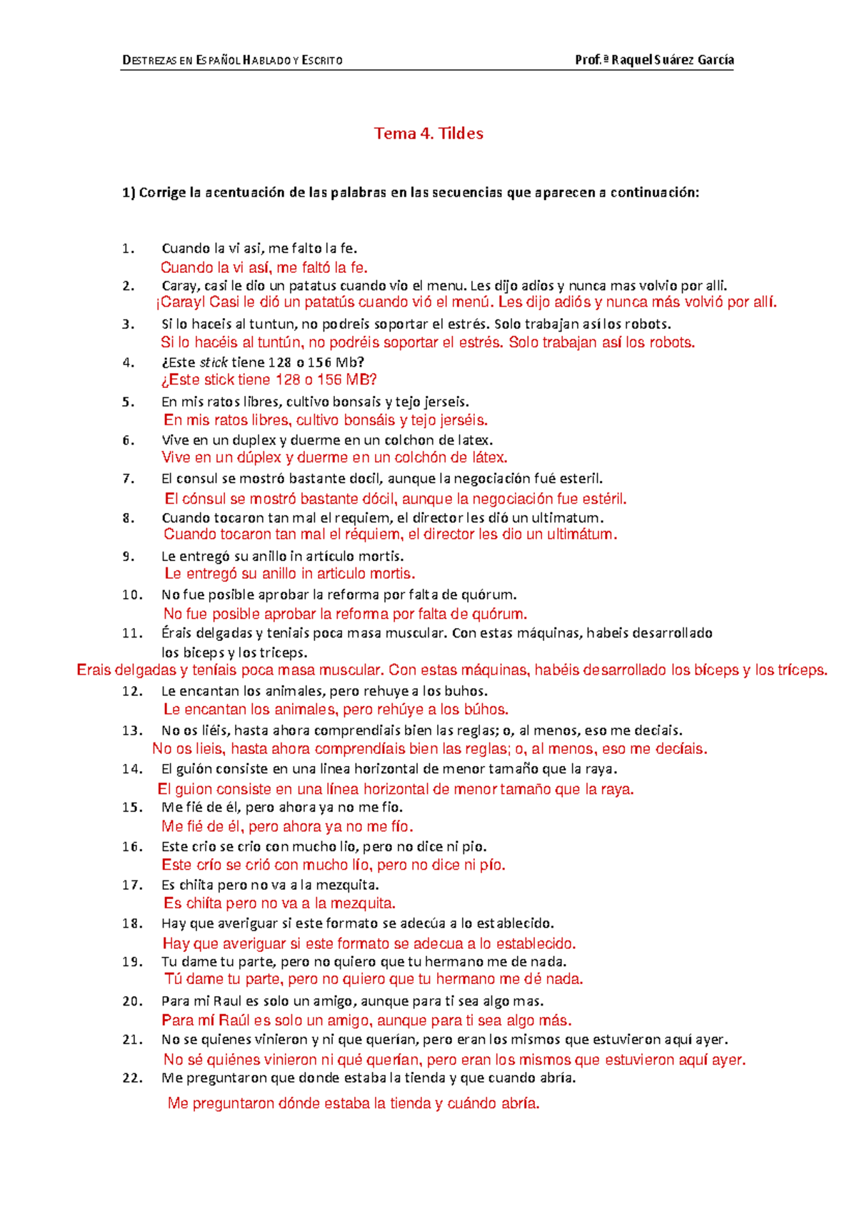 Tema 4. Ejercicio de tildes - DESTREZAS EN ESPAÑOL HABLADO Y ESCRITO ...