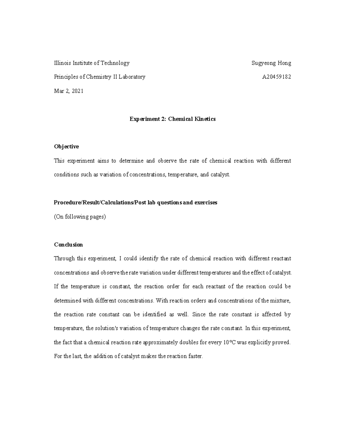 Lab report #2 - Illinois Institute of Technology Sugyeong Hong ...