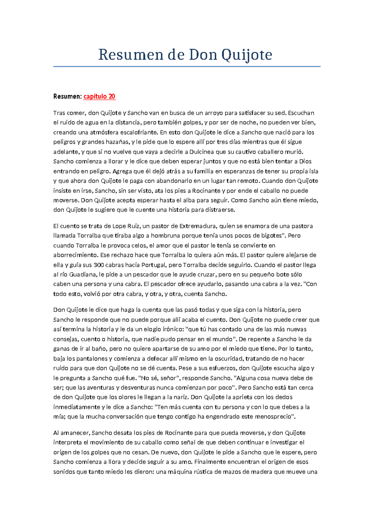 Resumen de Don Quijote - libro - Resumen de Don Quijote Resumen ...