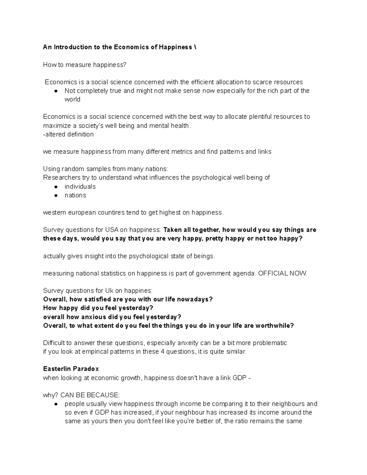 An Introduction to the Economics of Happiness -altered definition we ...