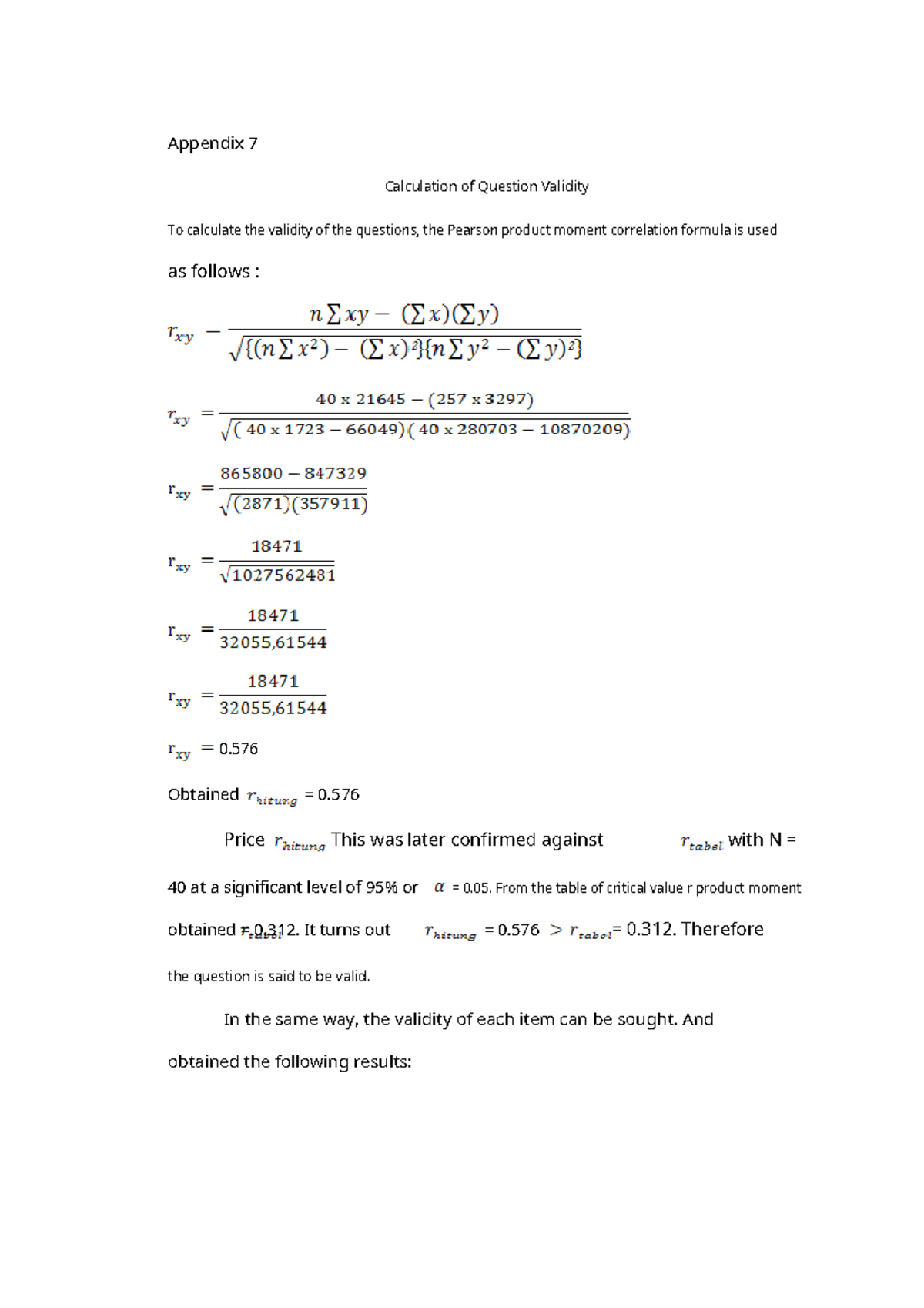 Math Notes-28 - Math Notes-28 - Appendix 7 Calculation of Question ...