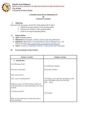 DLP Flipino Pandiwa - Detailed Lesson Plan sa Pagtuturo ng Filipino sa ...