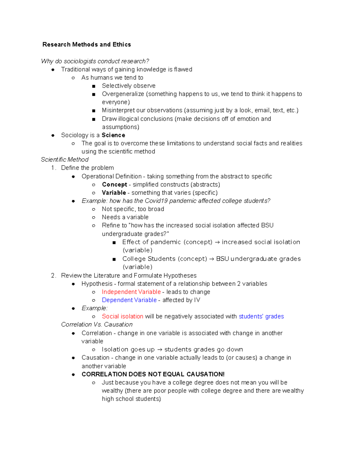 Research Methods and Ethics - ) Draw illogical conclusions (make ...