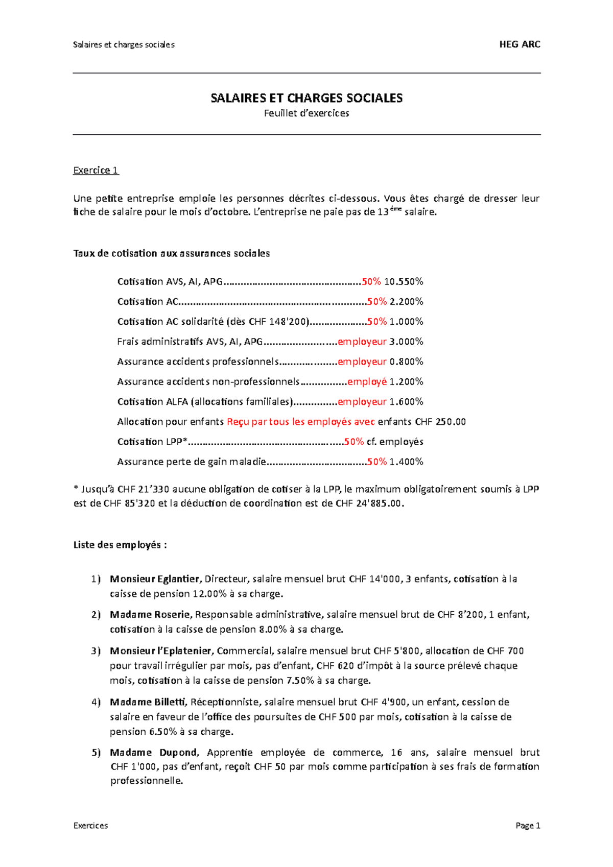04 EE - Salaires et charges sociales - SALAIRES ET CHARGES SOCIALES ...