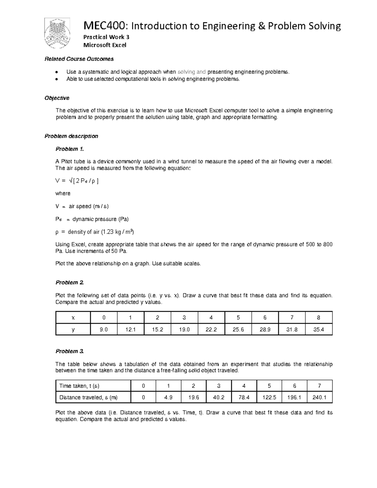 PW3 Excel 01 PW3 Excel 01 PW3 Excel 01 PW3 Excel 01 - MEC400 ...