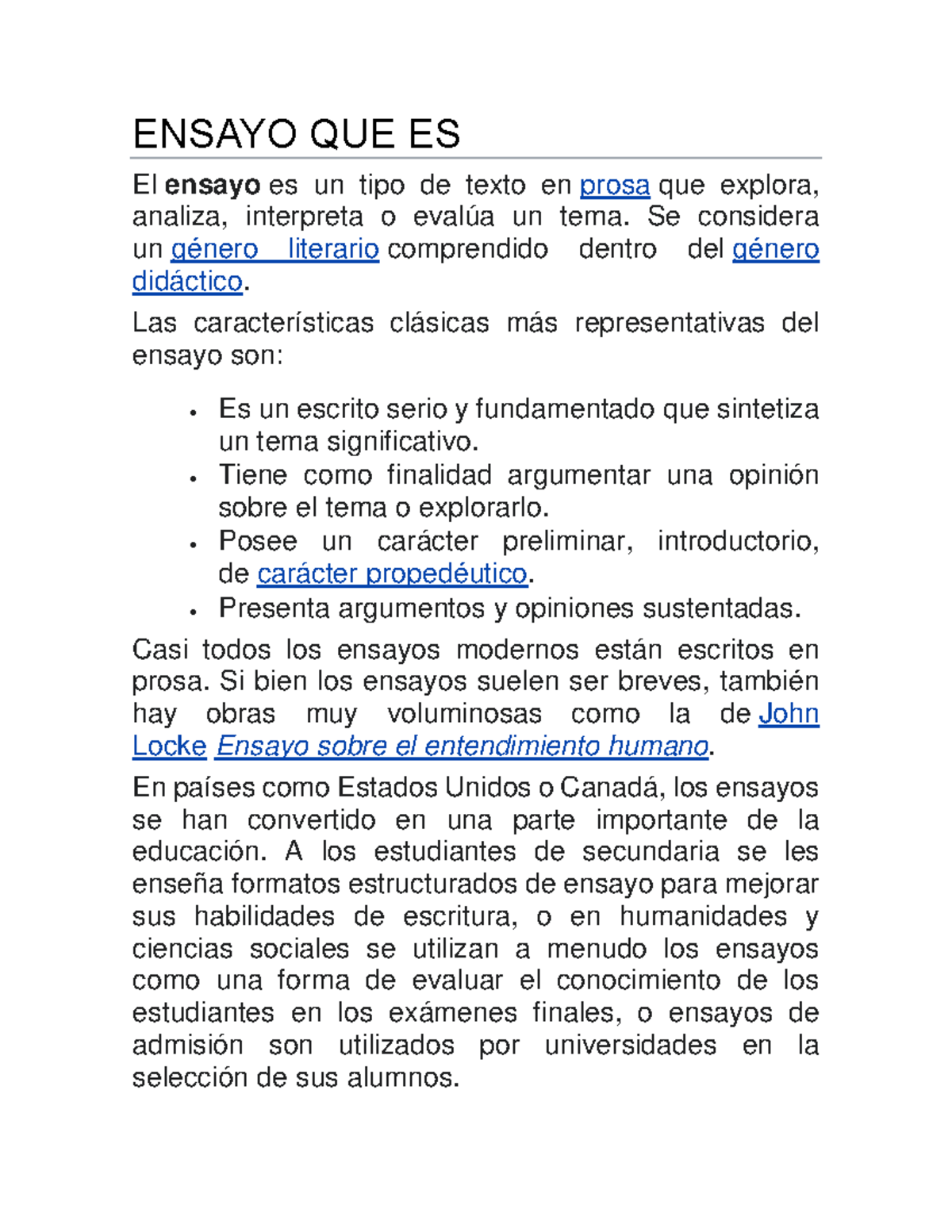 Ensayo que es y como se realiza de forma correcta en la universidad de ...