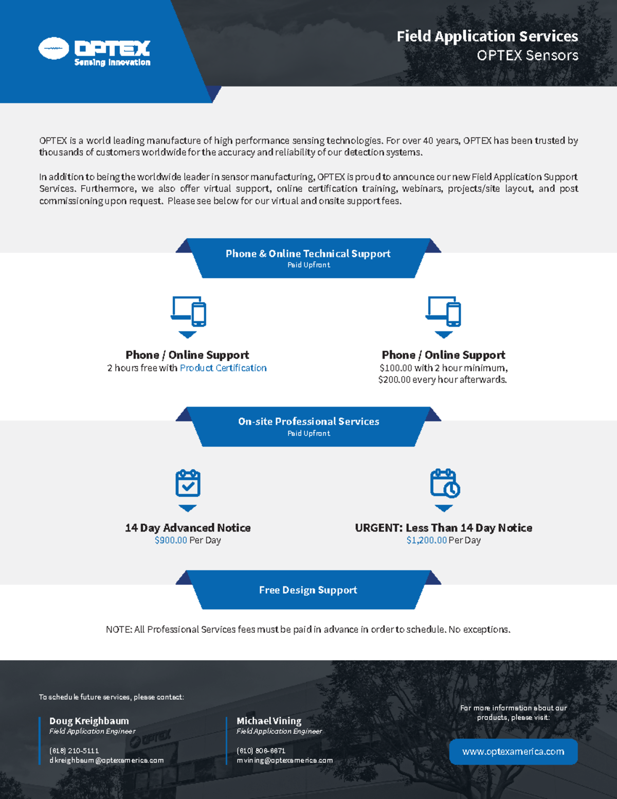 FAE-service-flyer - Book - Field Application Services OPTEX Sensors ...