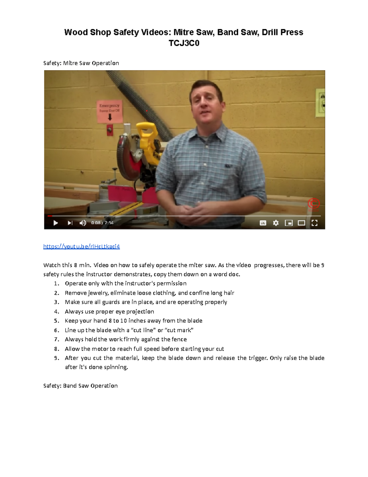 Wood Shop Machine Safety Videos - Wood Shop Safety Videos: Mitre Saw ...