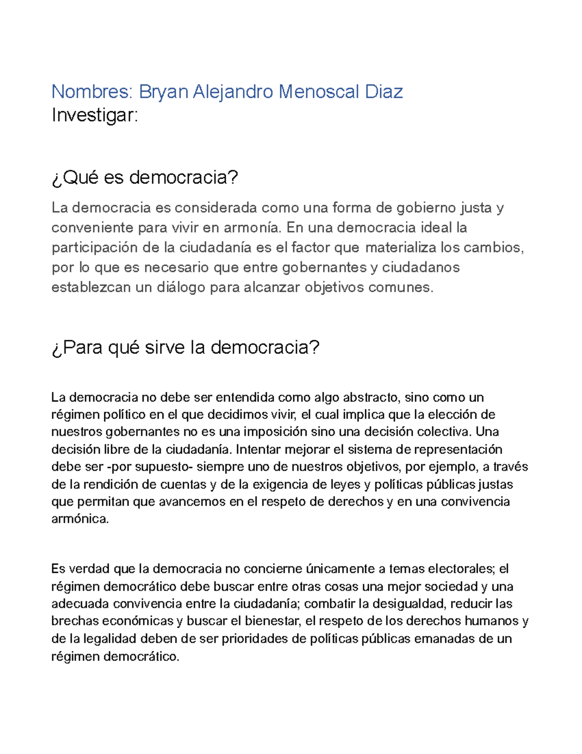 Documento (1) - Práctica - Nombres: Bryan Alejandro Menoscal Diaz ...