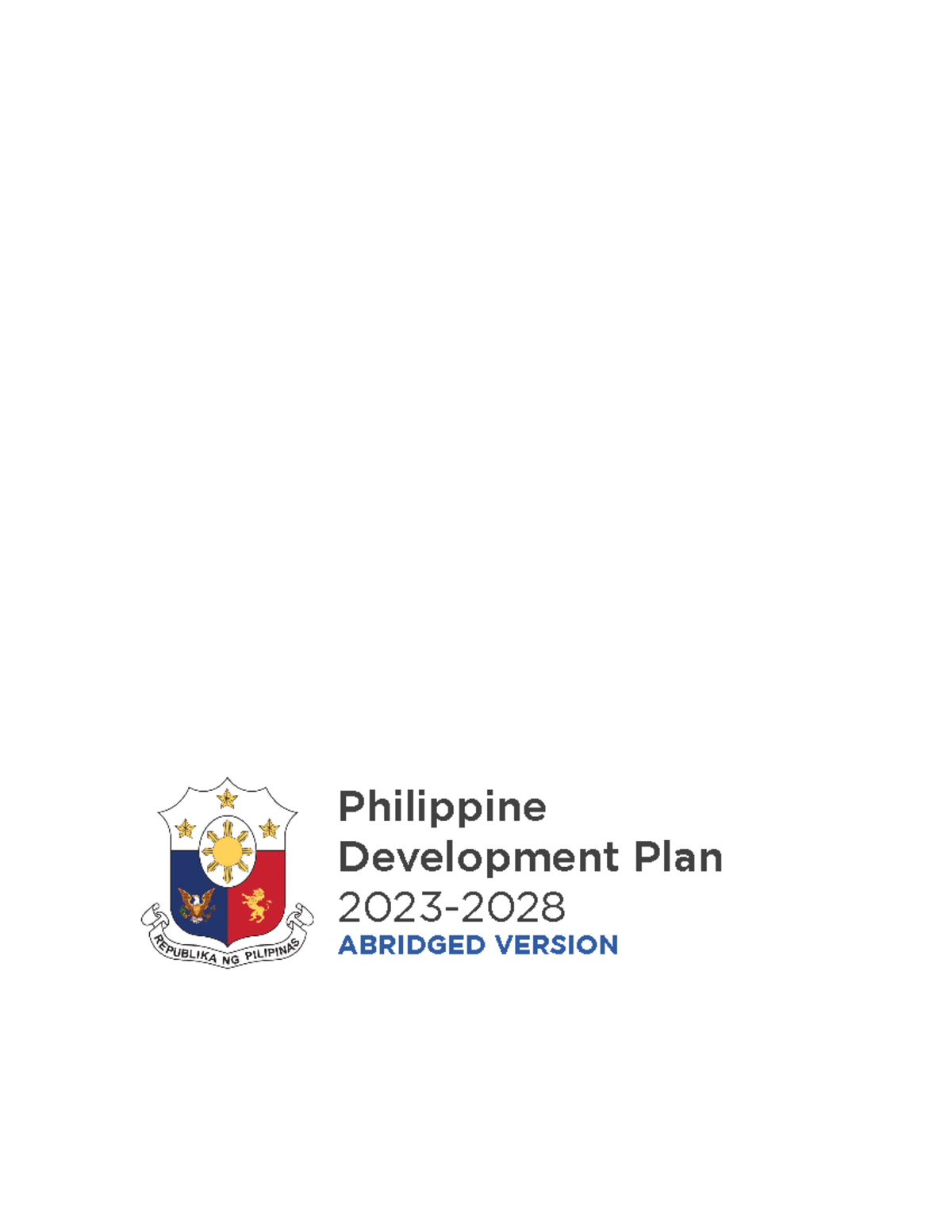 PDP-Abridged - STS - Philippine Development Plan 2023- ABRIDGED VERSION ...