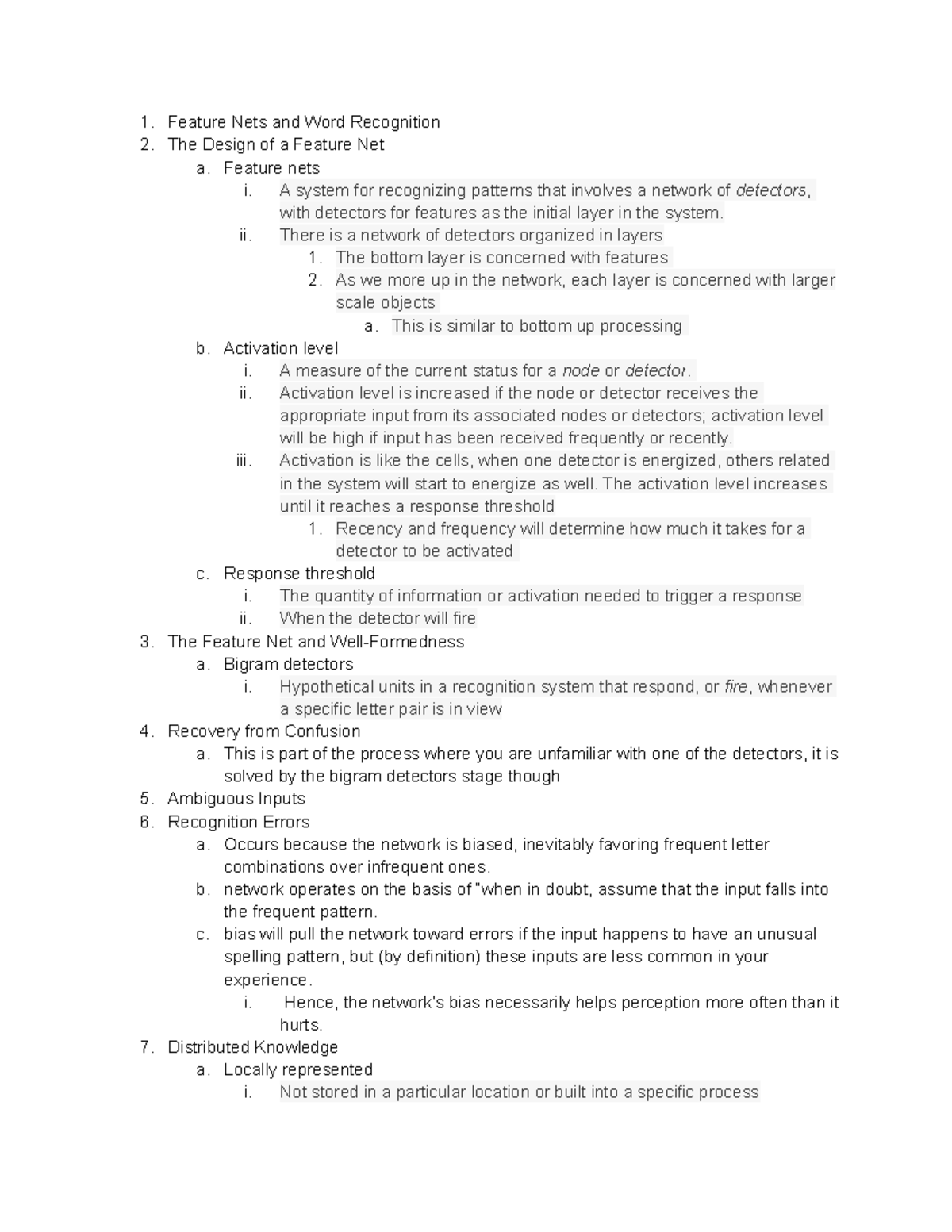 Feature Nets and Word Recognition - 1. Feature Nets and Word ...