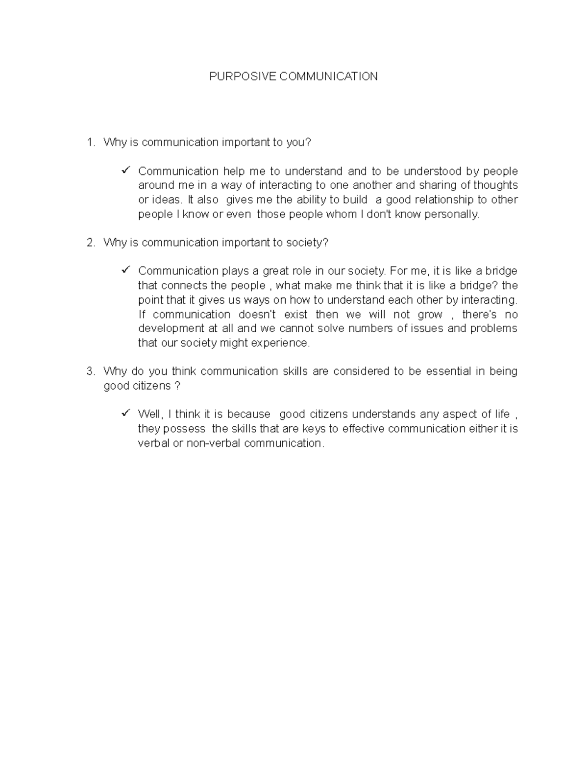 Pur Commmunication - An assignment for my pur com. - PURPOSIVE ...