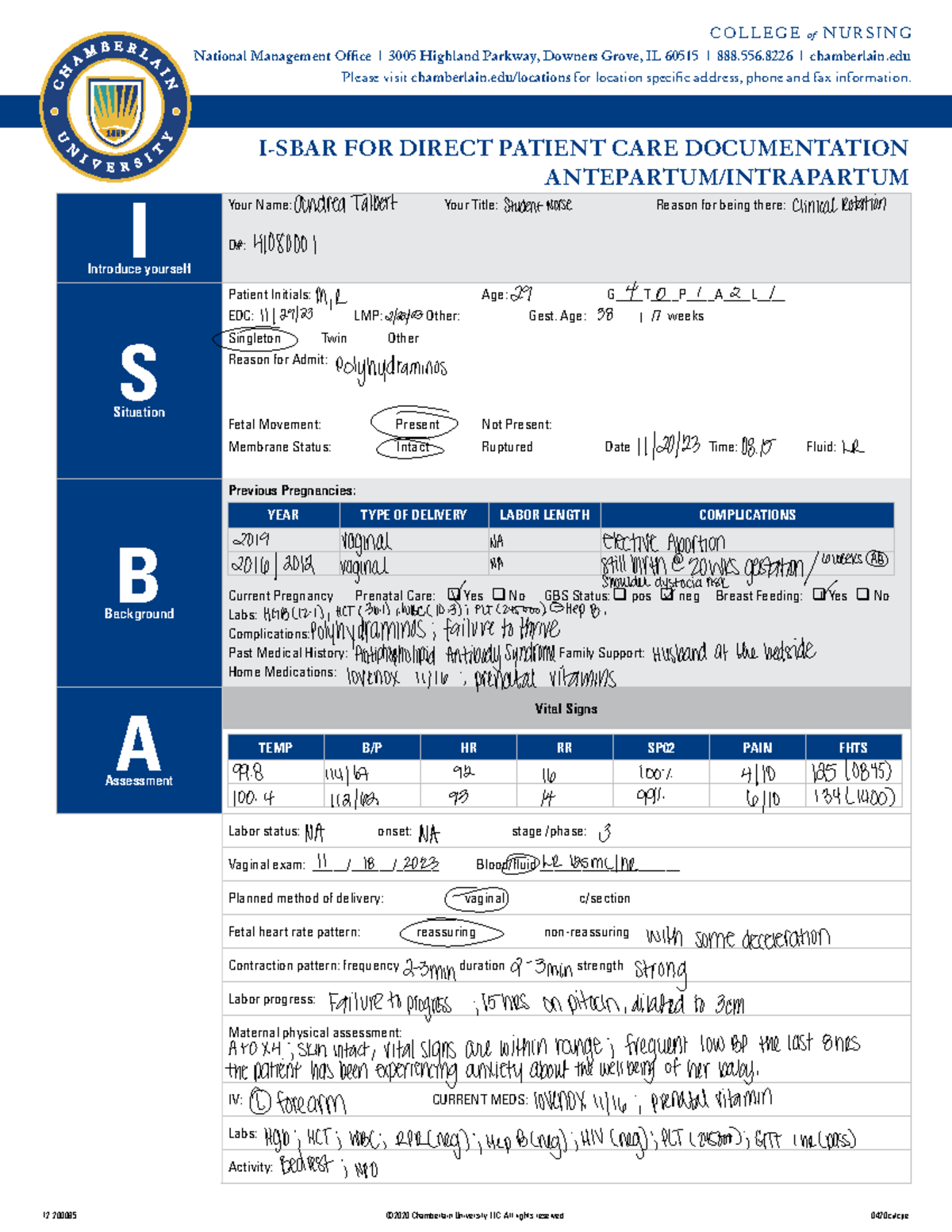 Post Partum.Newborn I SBAR - I-SBAR FOR DIRECT PATIENT CARE ...