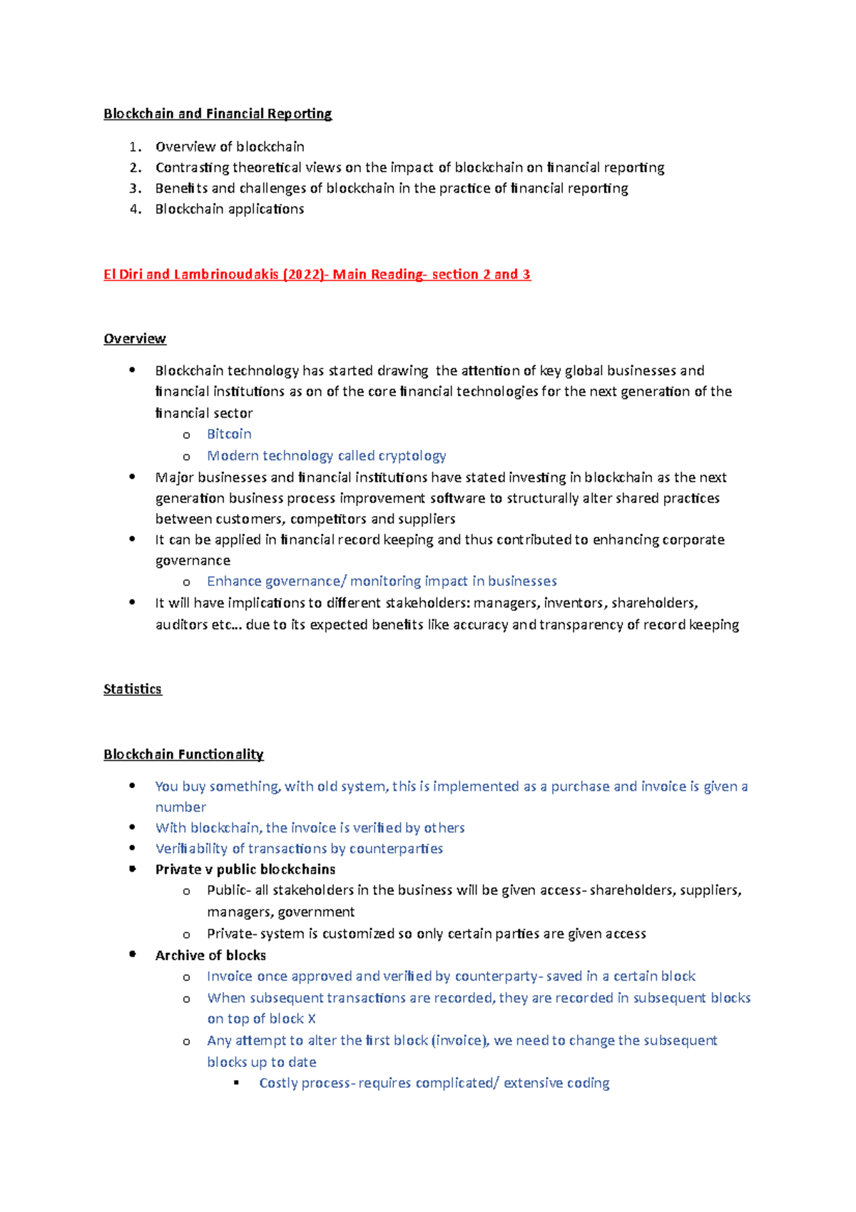 Week 6 Lecture Notes Blockchain And Financial Reporting Overview Of