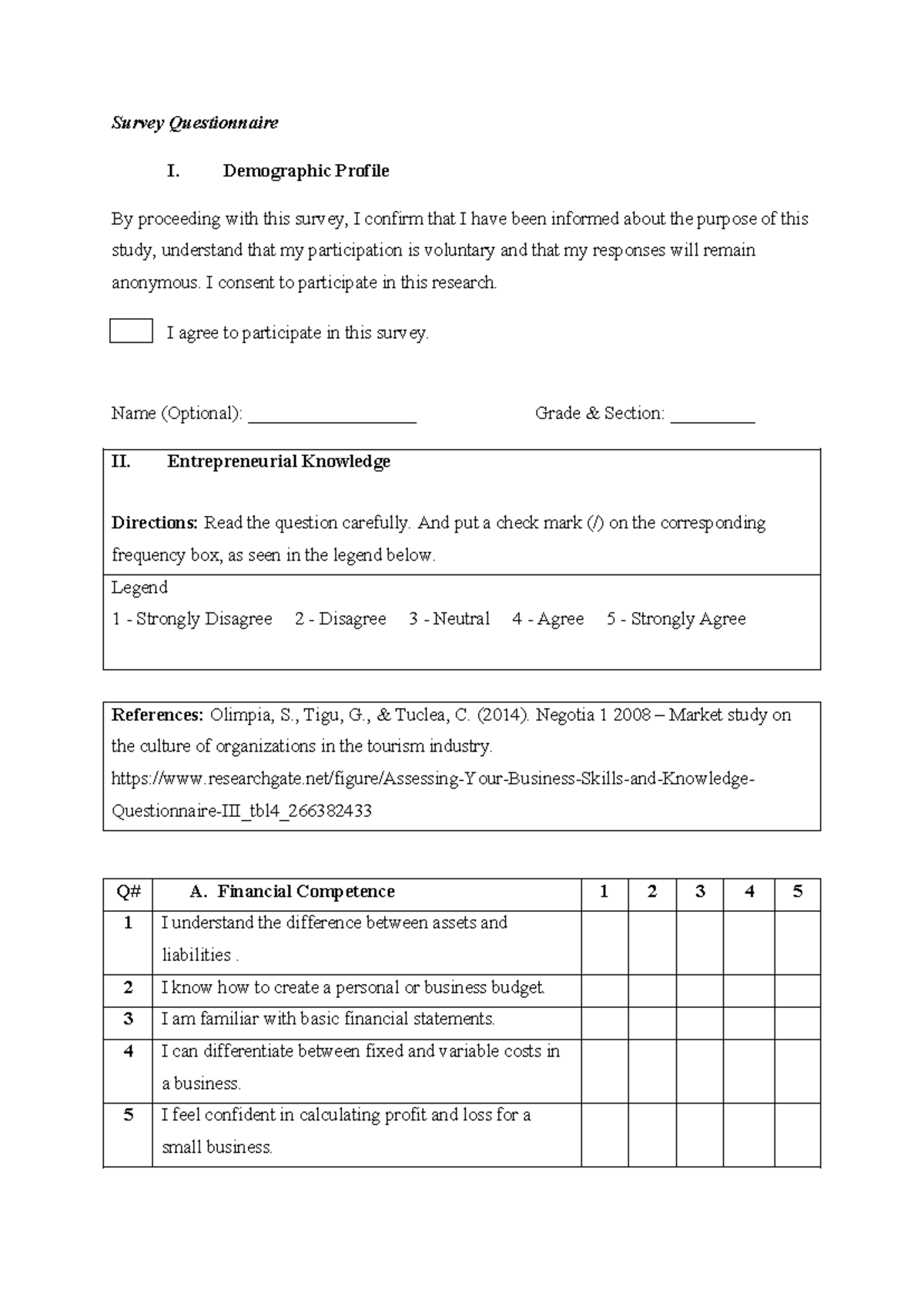 Survey Questionnaire - Demographic Profile By proceeding with this ...