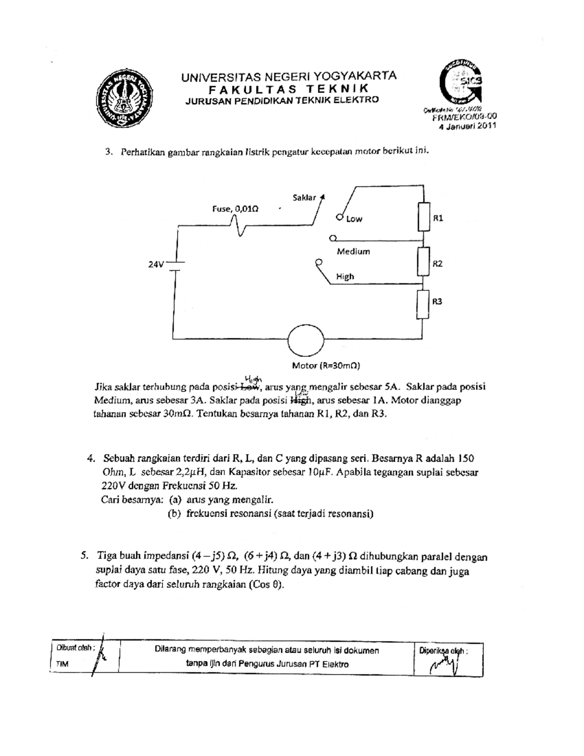 Latihan Rangk. Listrik 2015 - Dasar Teknik Elektro - Studocu