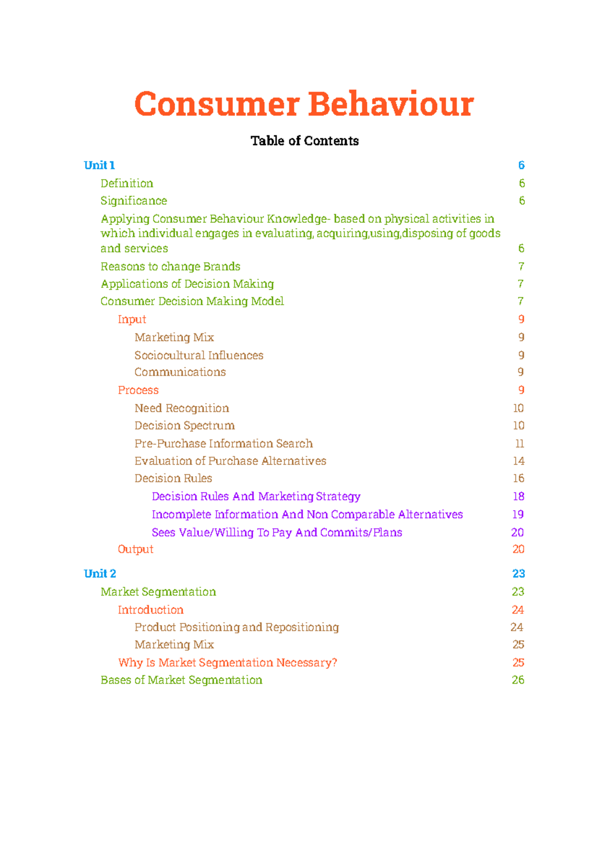 Consumer-behaviour-notes compress - Consumer Behaviour Applying ...