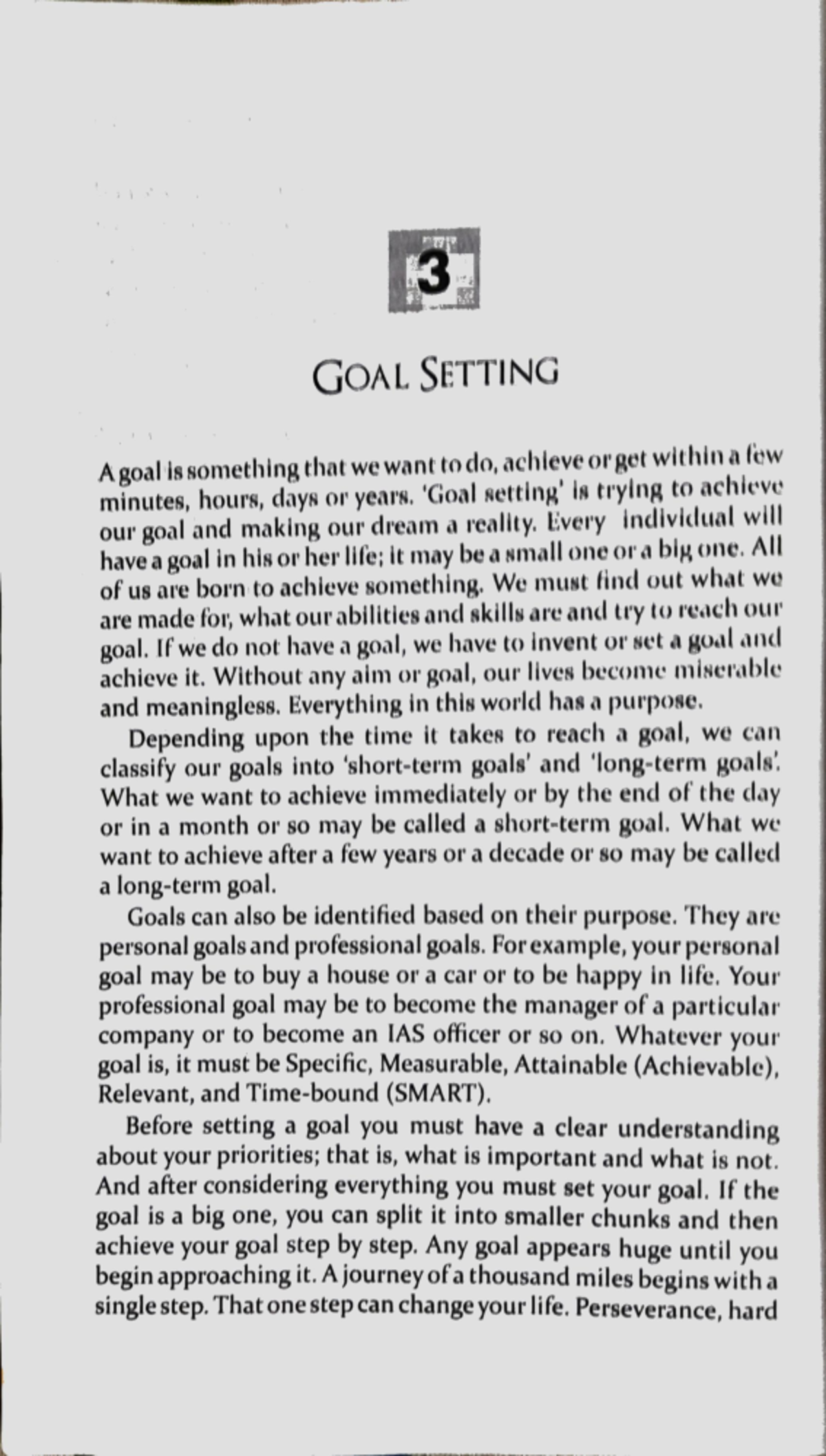 Goal setting - Skills - English literature - Studocu