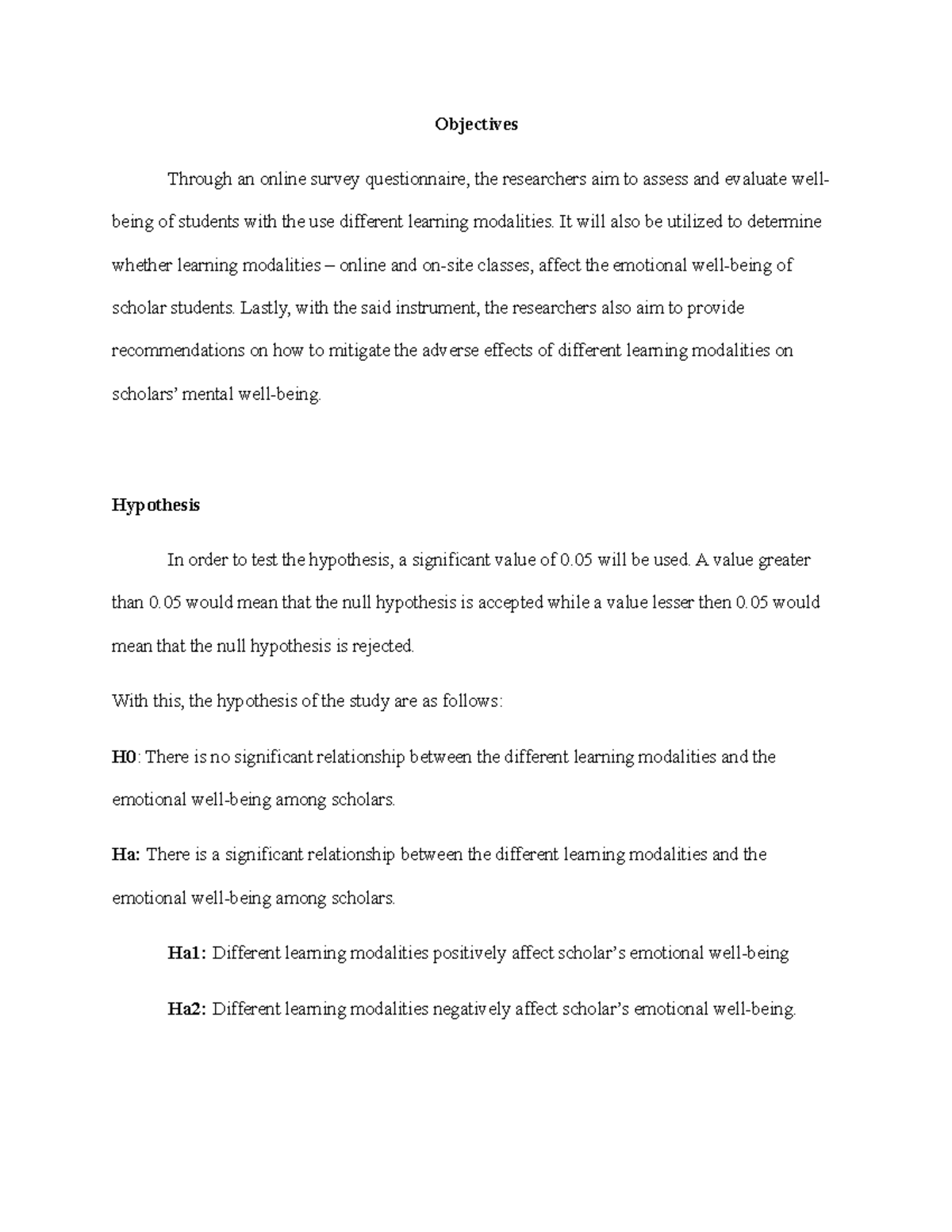 objectives revise - Objectives Through an online survey questionnaire ...