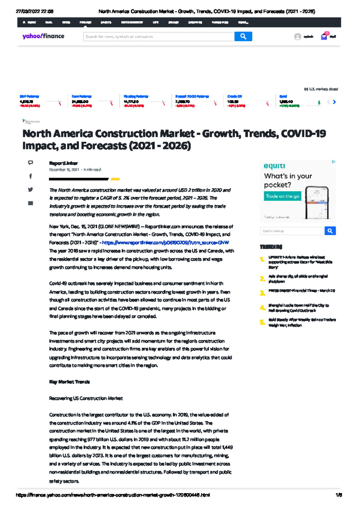 North America Construction Market - Gro...19 Impact, and Forecasts ...