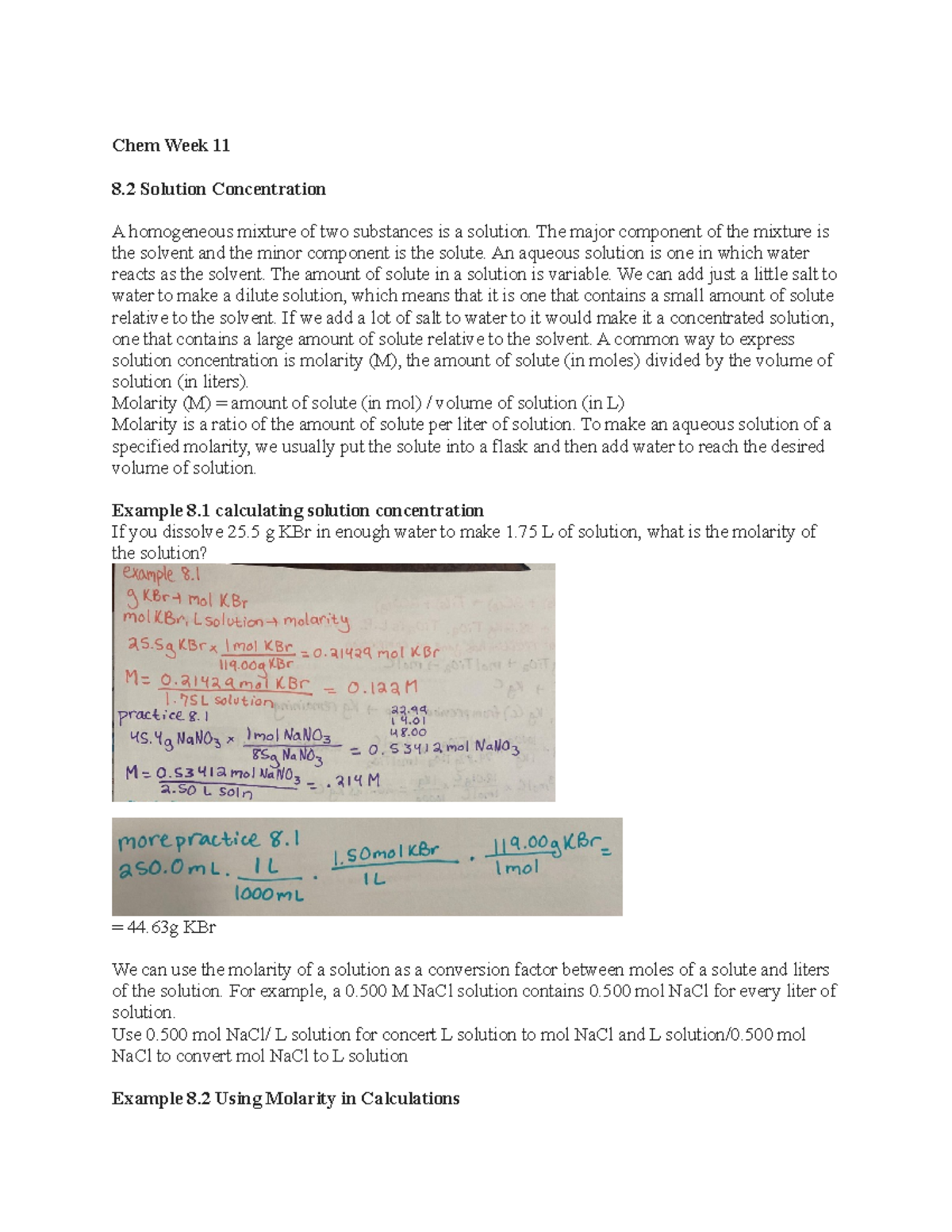 Chem week 11 - Summary of chapter 11 with images to explain how to work ...