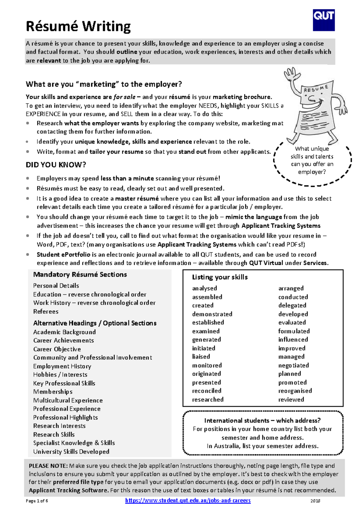 Sample resume - ghuygyui - Résumé Writing A résumé is your chance to ...