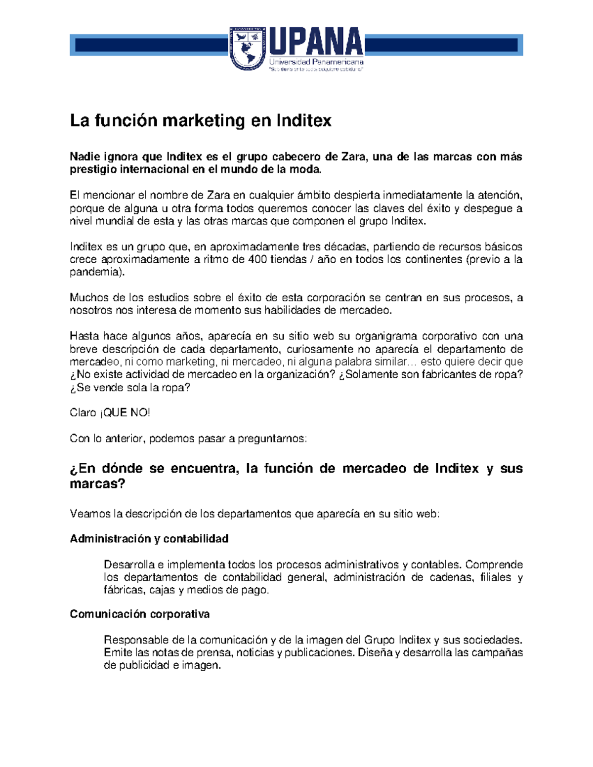 CASO 1 La función marketing en Inditex 25 - La función marketing en ...