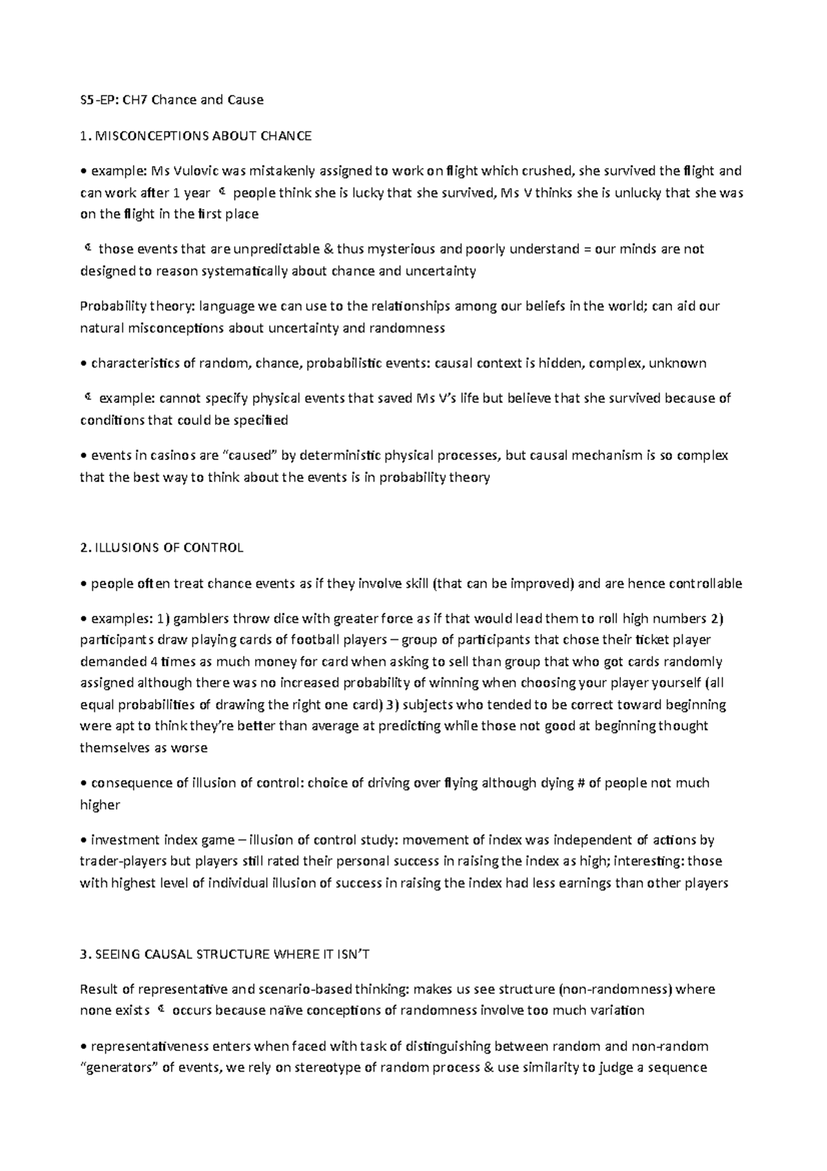 S5-EP CH7 Chance and Cause - S5-EP: CH7 Chance and Cause MISCONCEPTIONS ...
