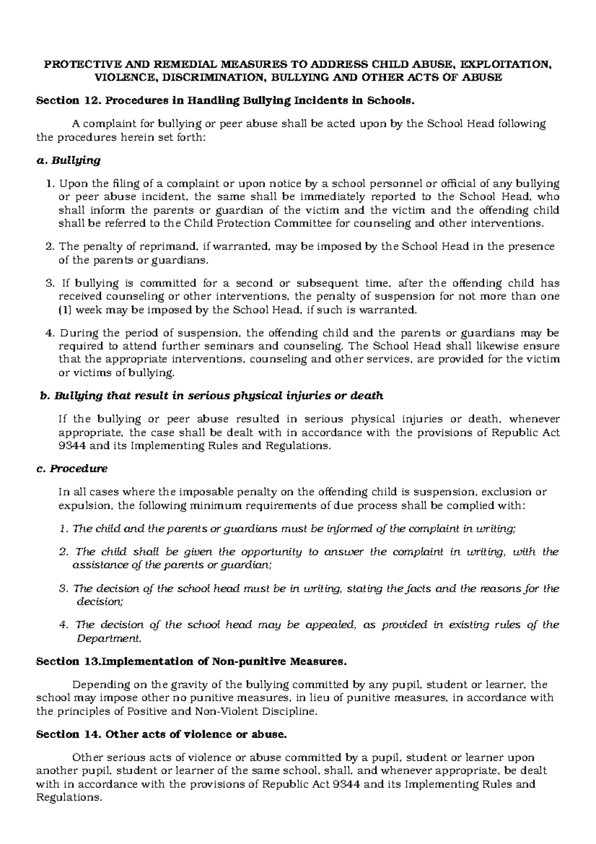 Citizen's charter- child protection chart - PROTECTIVE AND REMEDIAL ...