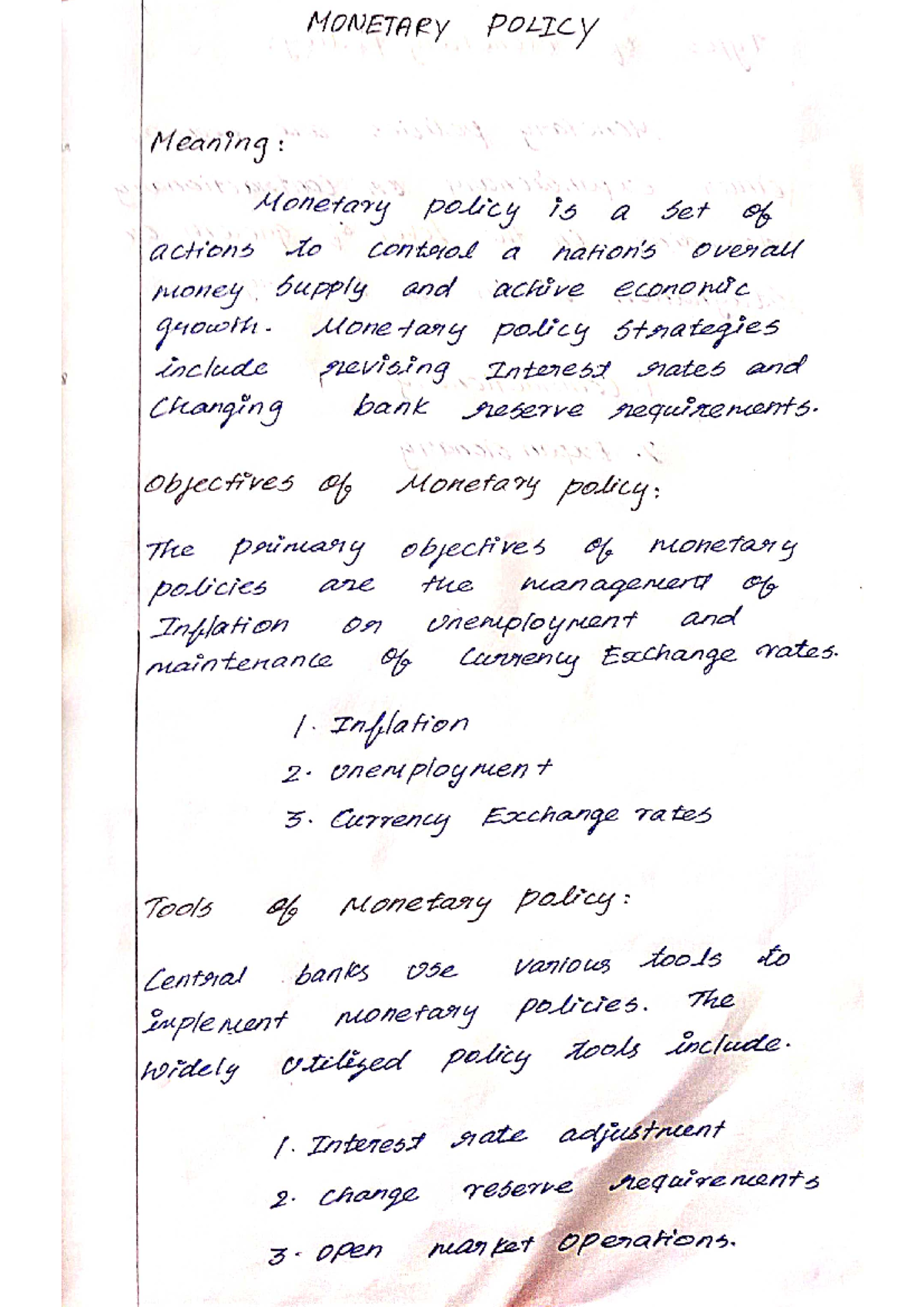 Monetary Policy - Monetary policy Strategies include revising Interest ...