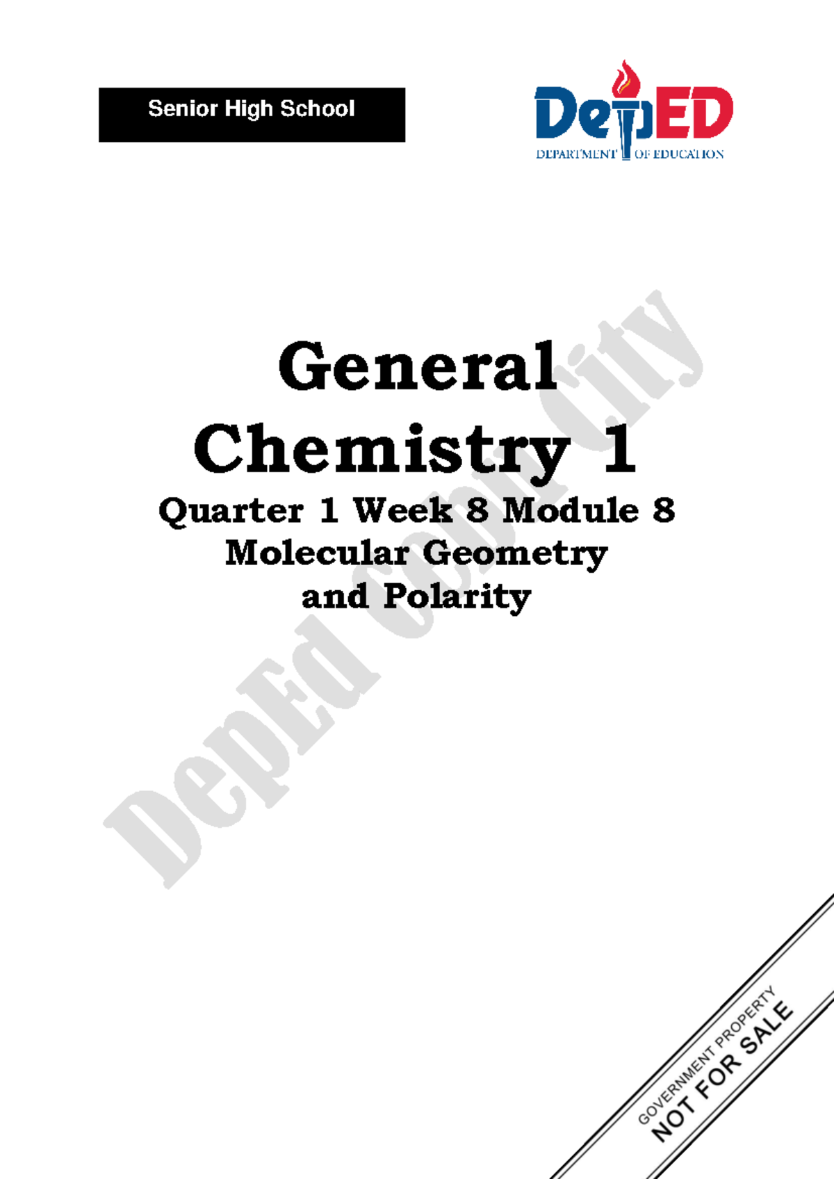Gen Chem 1 Module 8 2nd Edition 2021 - Senior High School General ...