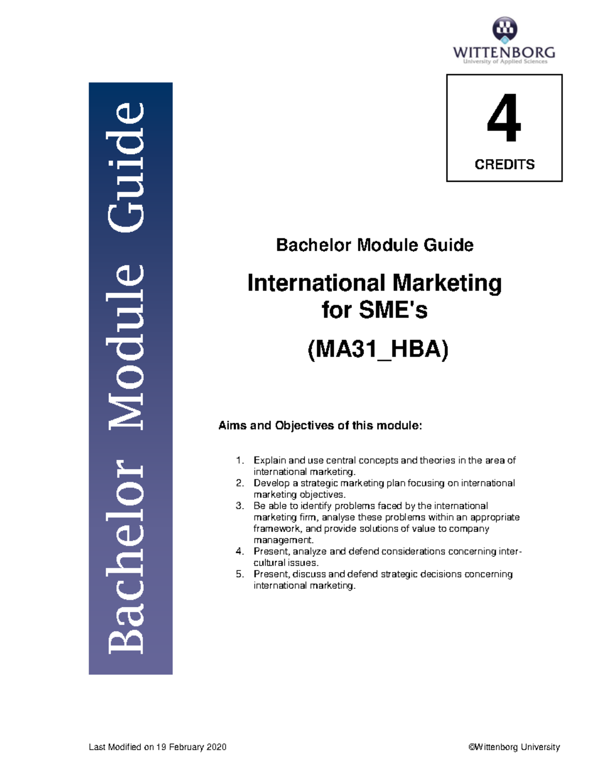 MA31 HBA - notes - Bachelor Module Guide 4 CREDITS Bachelor Module ...
