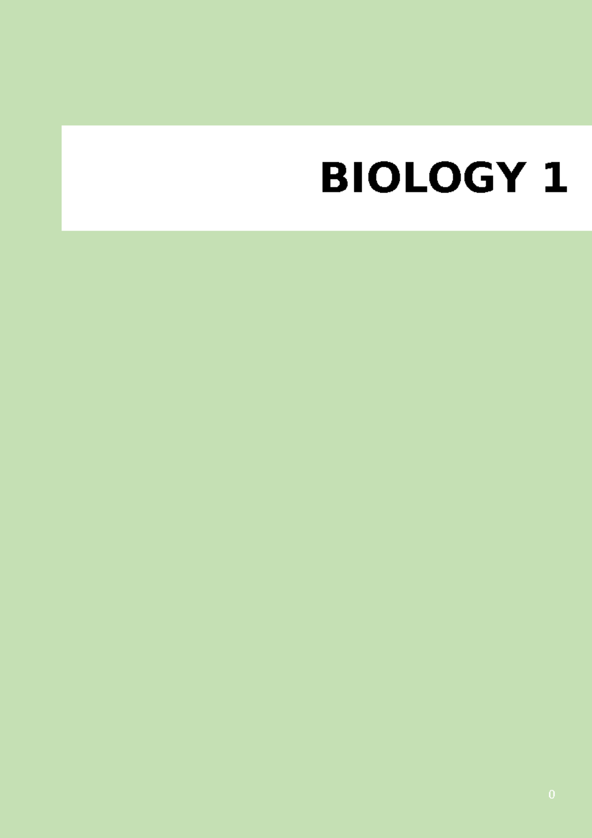 Biology 1 Notes - Summary for first half - Matthew Hau BIOLOGY 1 ...