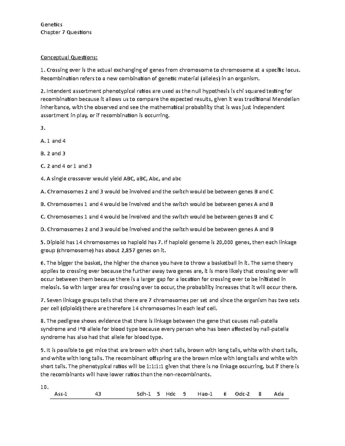 End Chapter 7 Questions - Genetics Chapter 7 Questions Conceptual ...