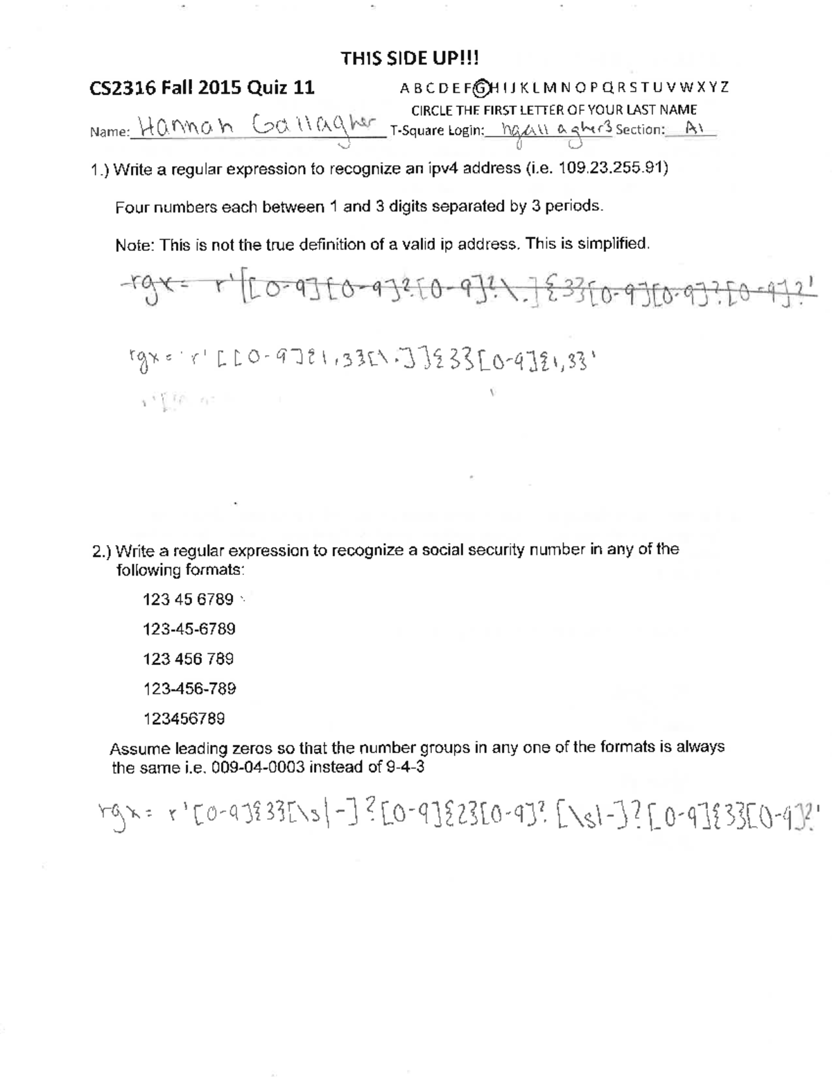 2316quiz11 - Exam Solutions - CS 2050 - Studocu