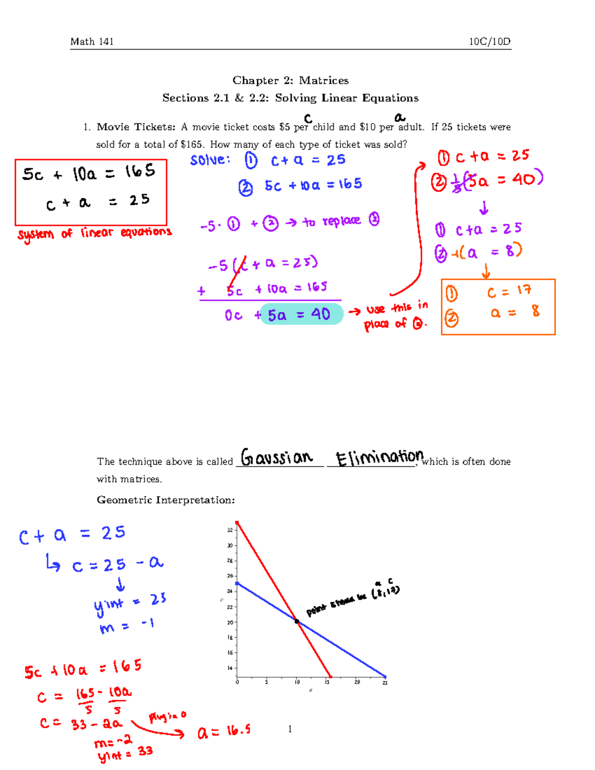 10C10D - math 141 with Professor Davis - Chapter 2: Matrices Sections 2 ...